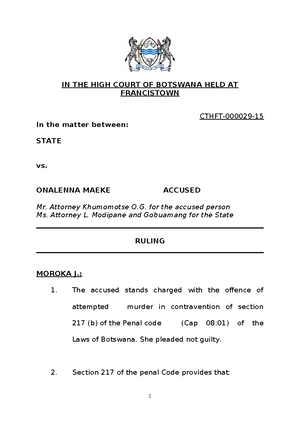 State v - Case law - Source: Botswana Law Reports (1964 to date ...