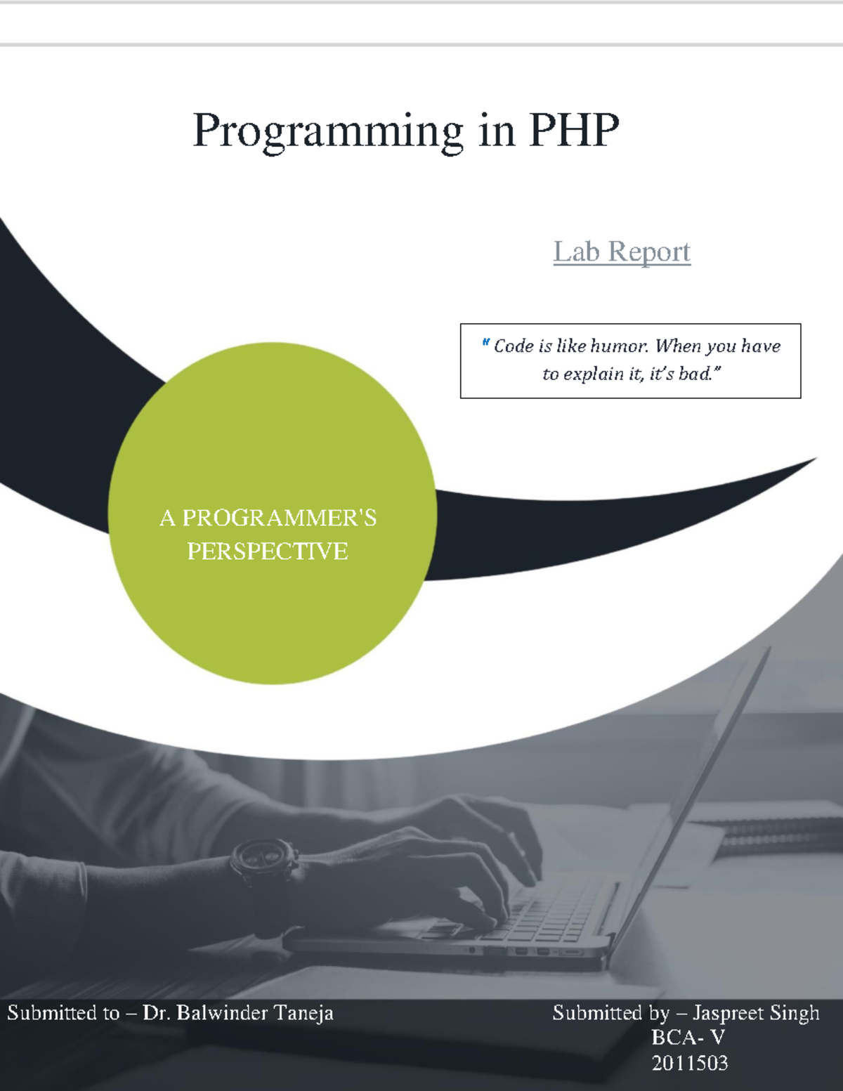PHP Lab Report - BCA-V Programming Functions and Exercises - Studocu