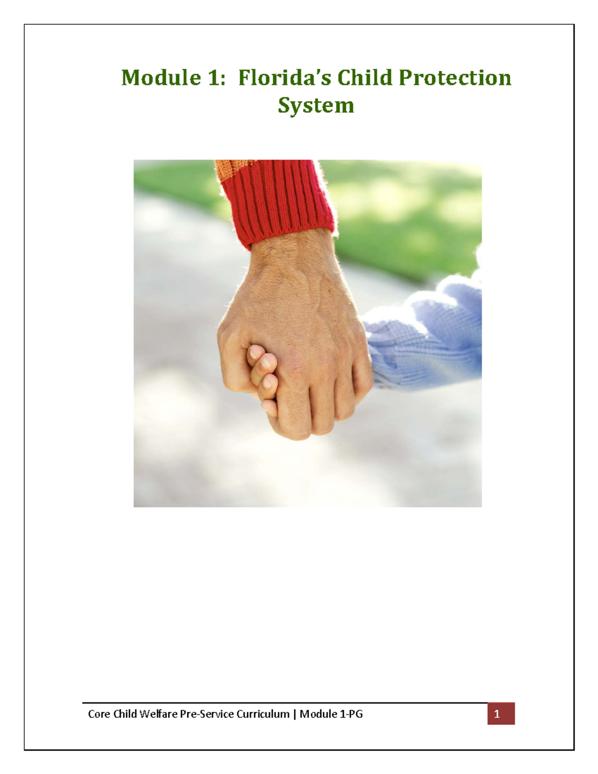 Core Child Welfare Curriculum: Module 1 - Florida's Child Protection ...