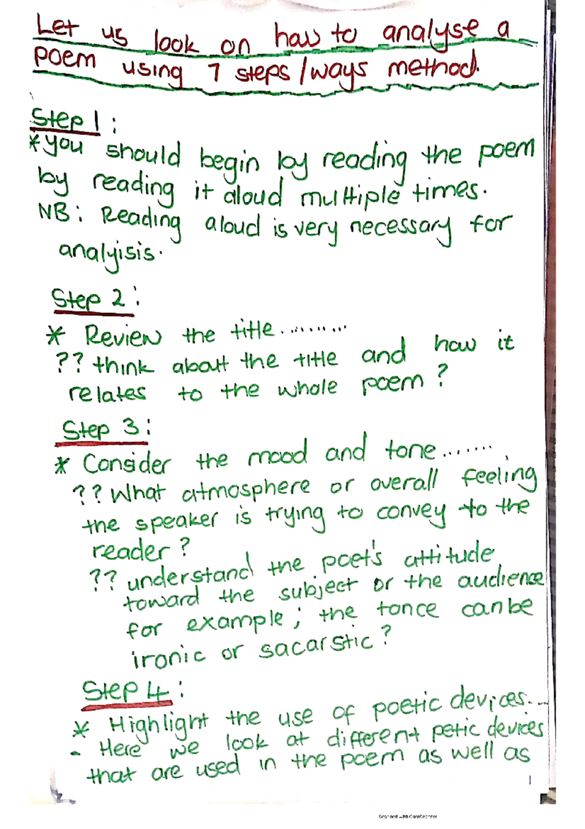 Analyzing Poems: Understanding Poetic Devices and Their Effects - Studocu