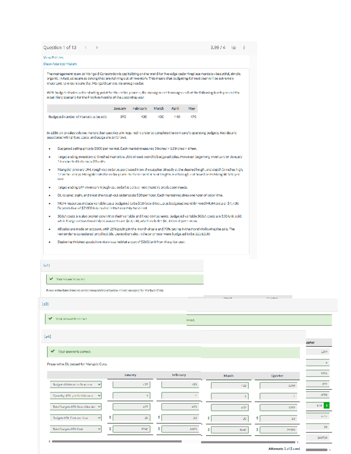 ACC311 Module 6 Problem Set: Marigold Corp. Budgeting Analysis - Studocu