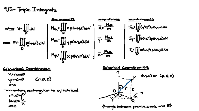 9.15 - Triple Integrals in Spherical Coordinates - Studocu