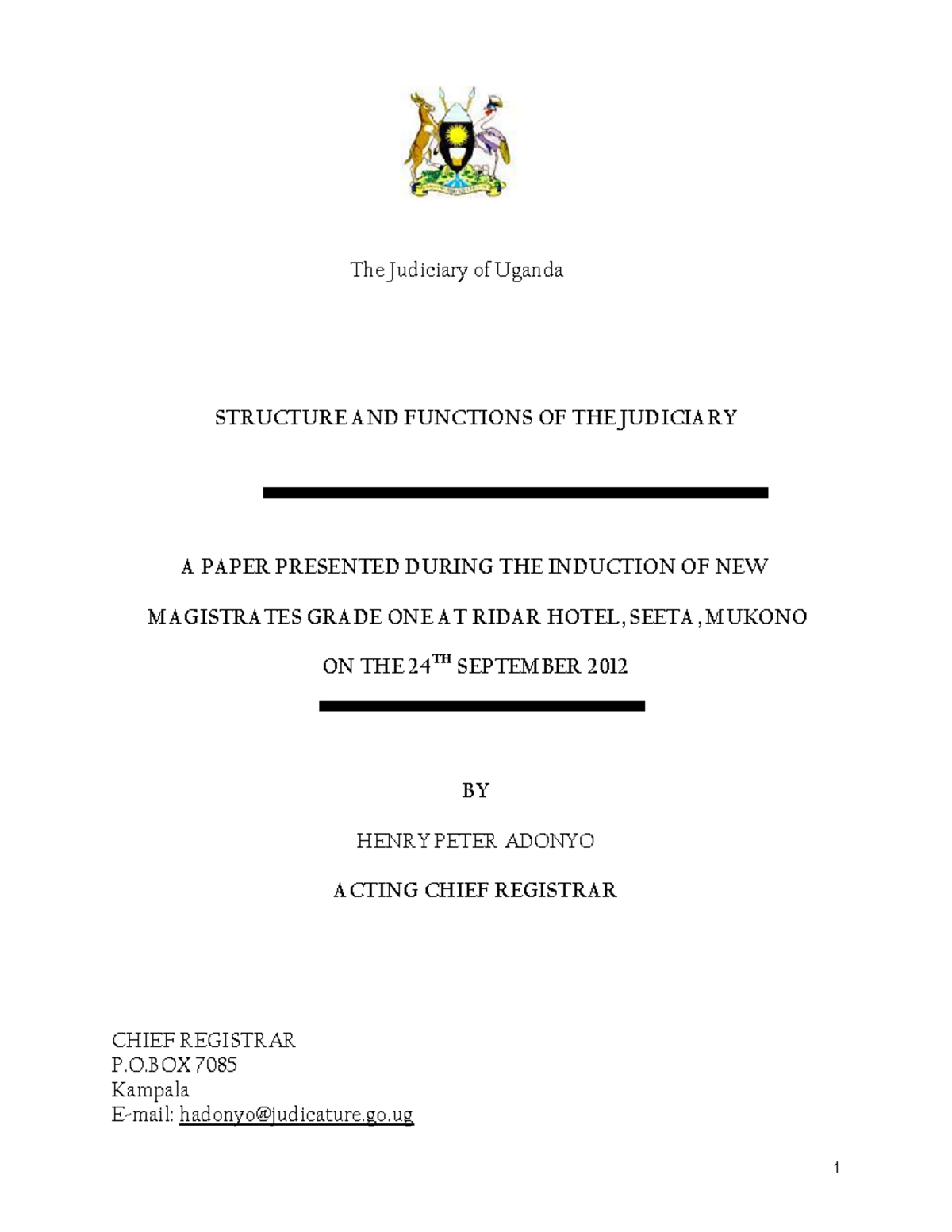 Structure and Functions of the Judiciary - CR 2012 - - Studocu