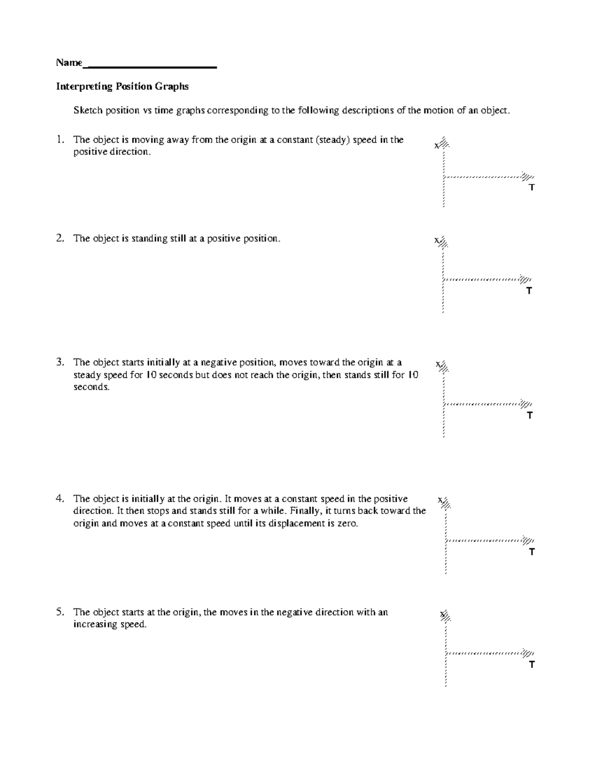 Graphing worksheet #1 - physics hw - Name ...