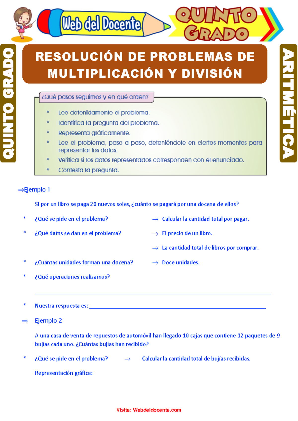 Problemas Matematicos Multiplicacion Y Division