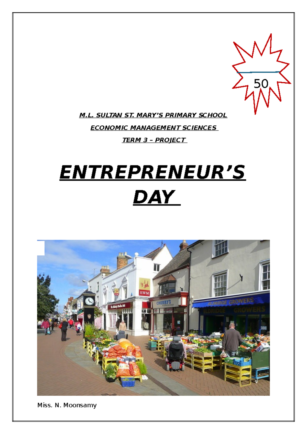 EMS Term 3 Project: Grade 7 Business Plan & Event Guide - Studocu