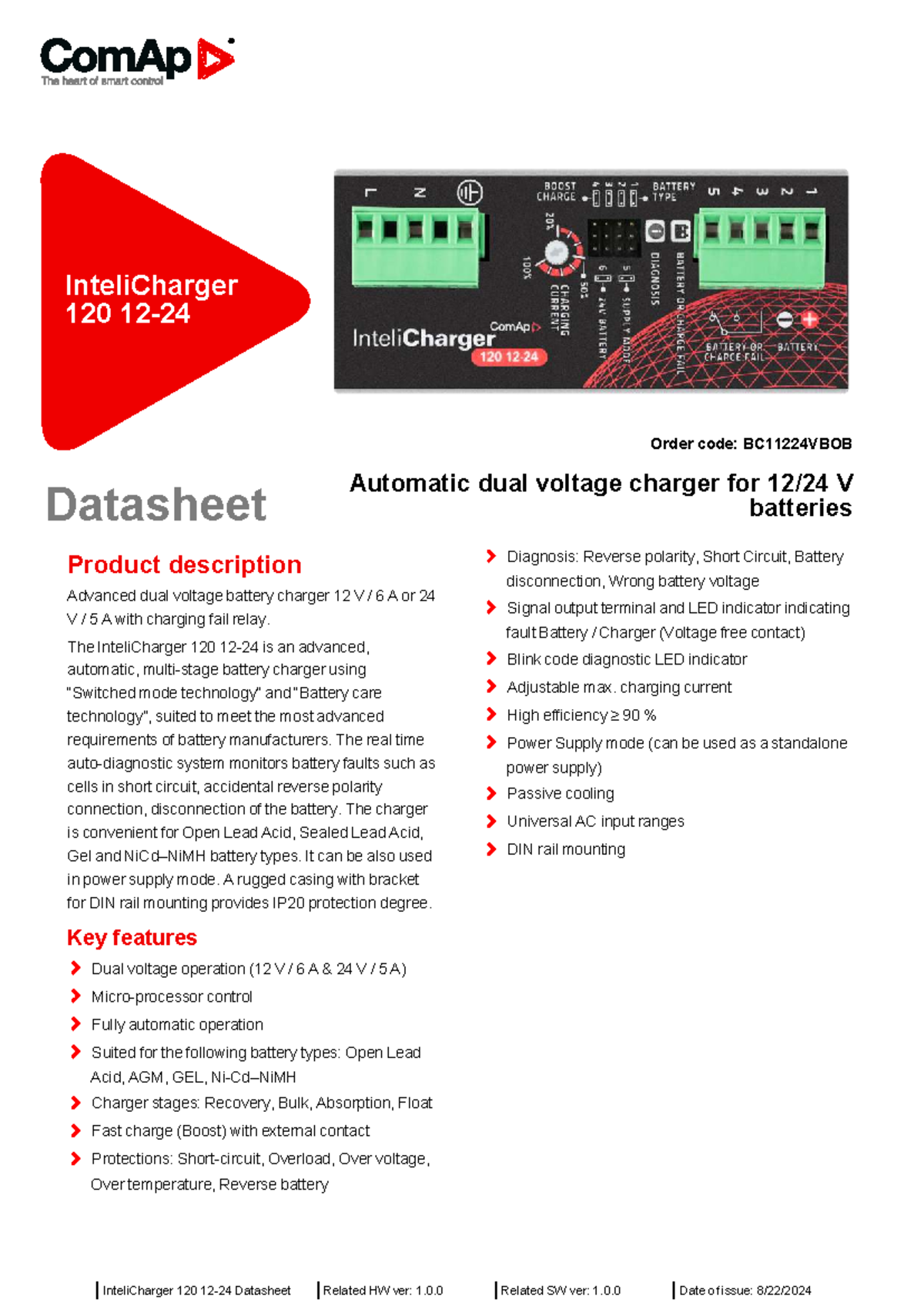 InteliCharger 120 BC11224VBOB 12-24V Automatic Charger Datasheet - Studocu