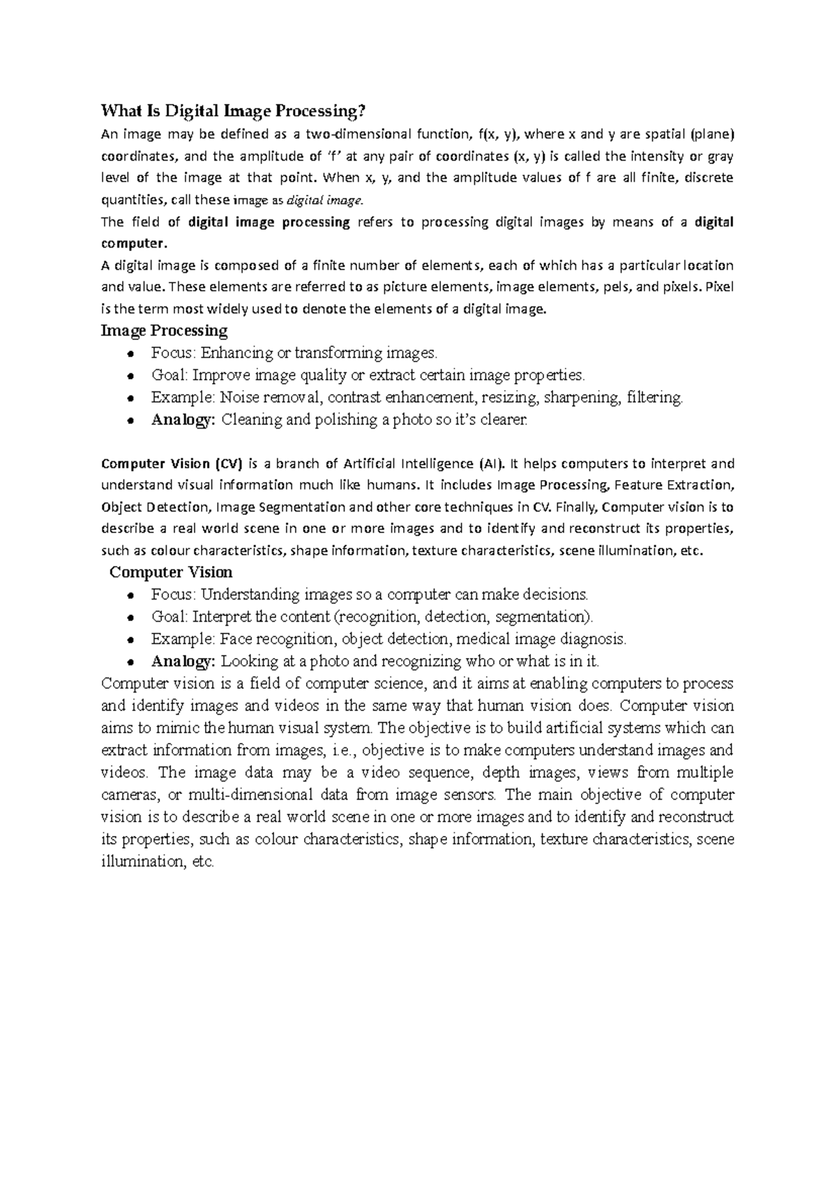 Computer Vision Notes: Understanding Digital Image Processing ...
