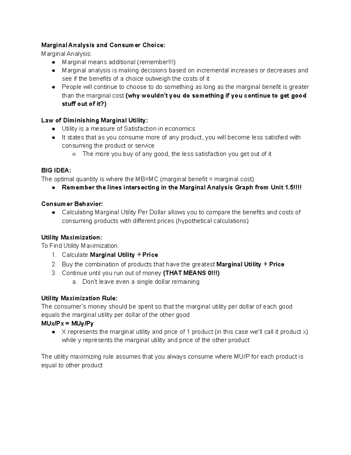 AP Microeconomics Unit 1.6: Marginal Analysis & Consumer Decision ...