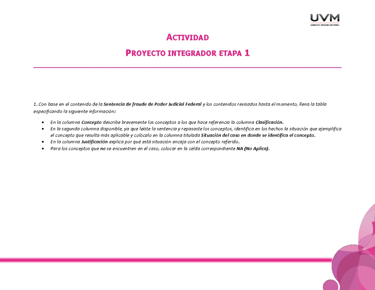 DERECHO PENAL ACTIVIDAD 3 PROYECTO INTEGRADOR ETAPA 2 - PROFESOR: LIC. MIREYA VALVERDE OKÓN ...