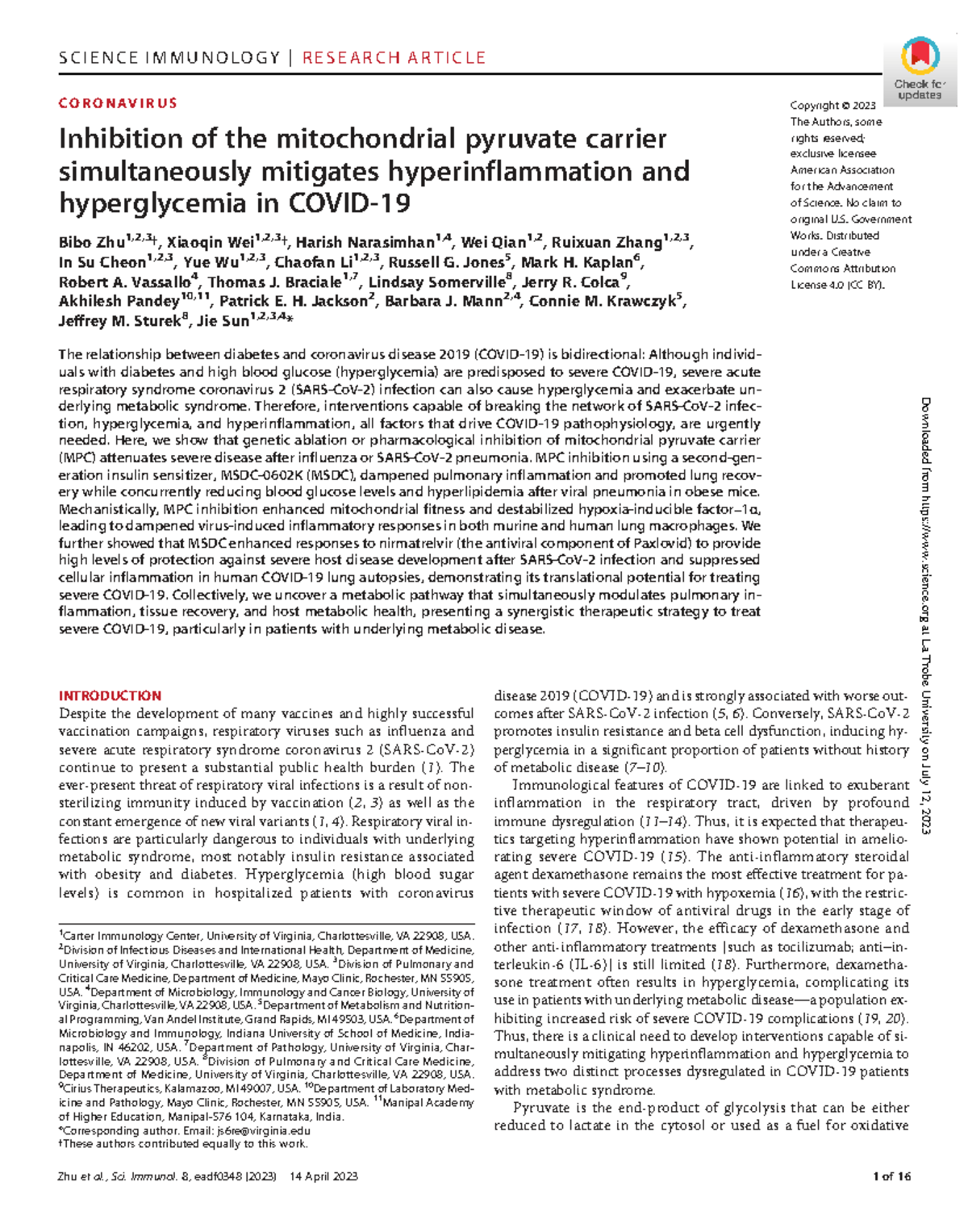 Article 4-MPC inhibition in lung viral infection Sci Immunol 2023 - C O ...