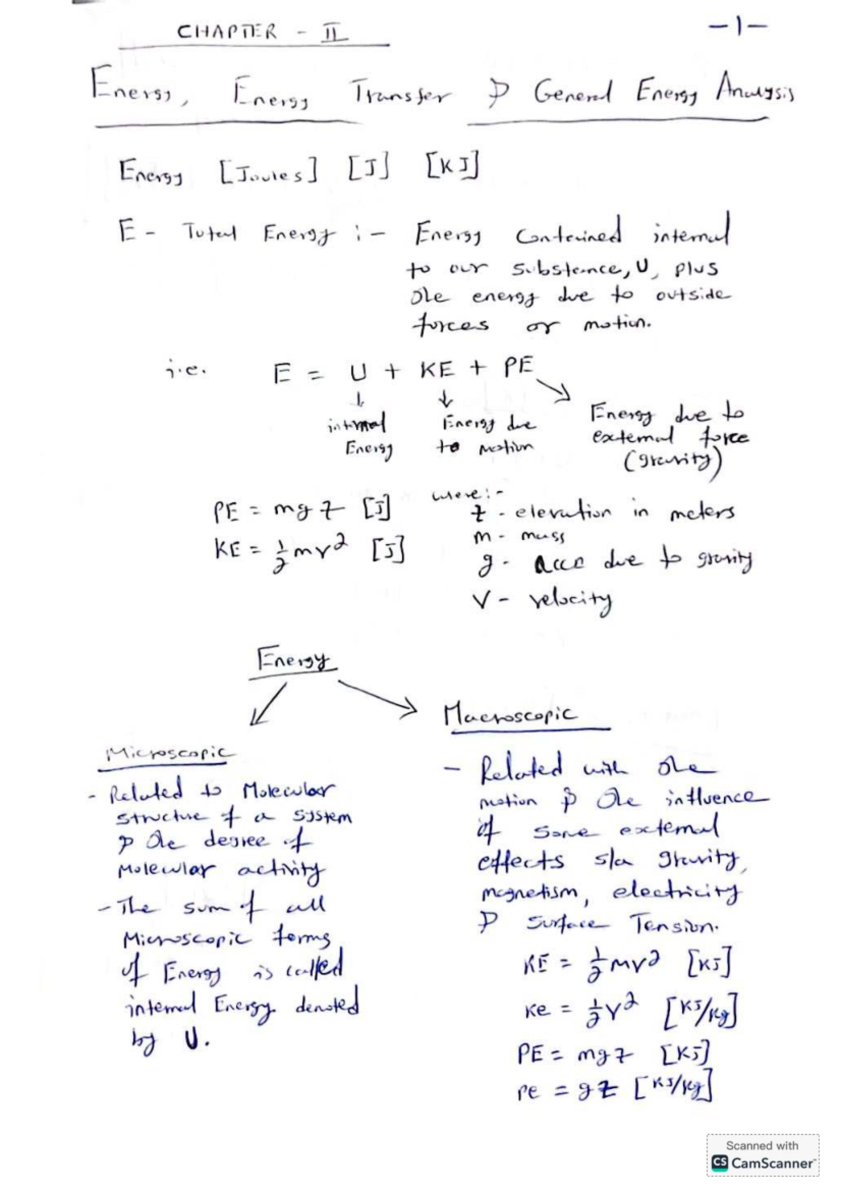 CHAPTER II: Energy Transfer and General Energy Analysis (ENG 1201) - Studocu