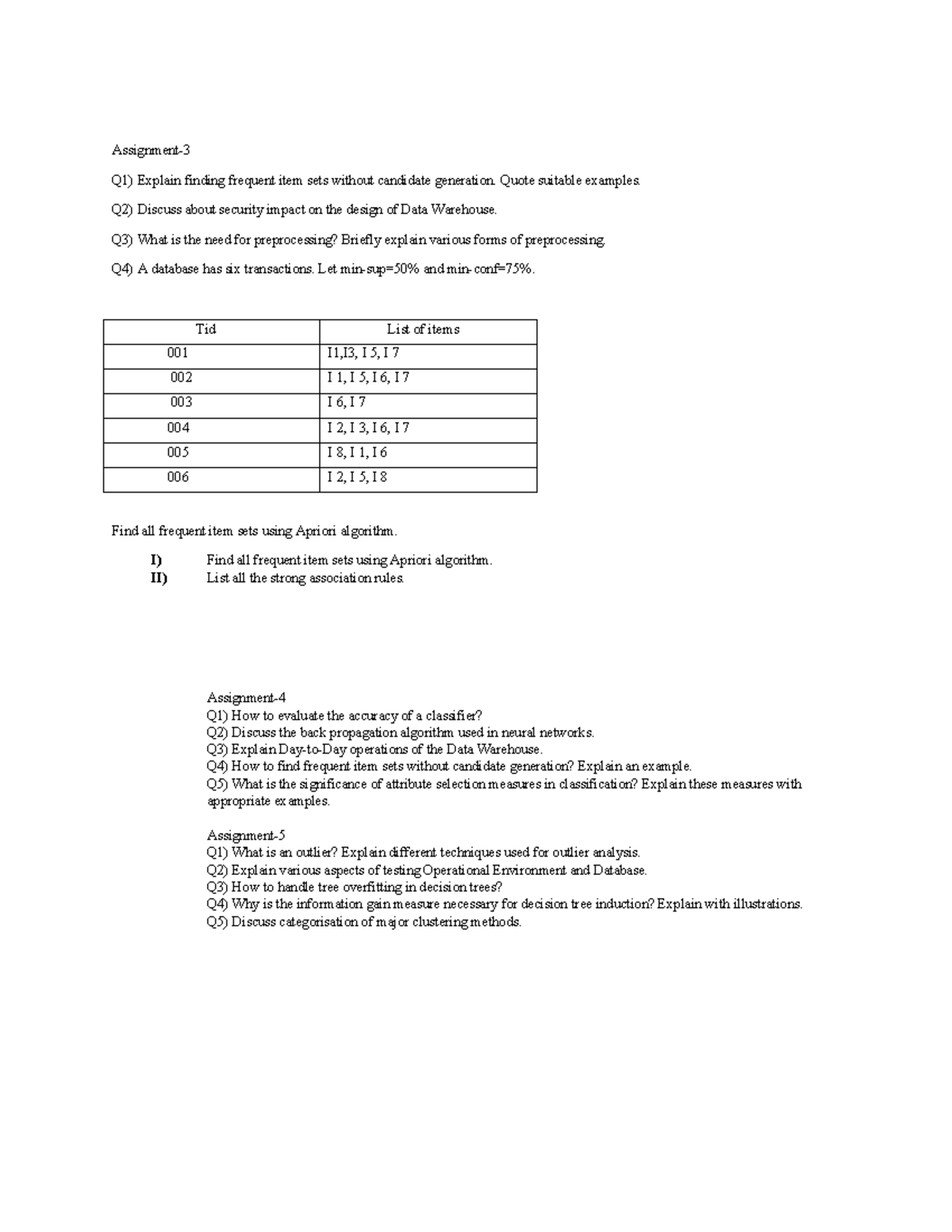 Data Mining & Warehouse Concepts: Practice Questions (DMW 101) - Studocu
