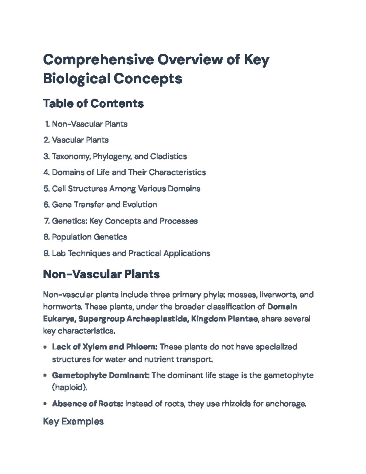 Comprehensive Biology Overview: Plants, Genetics & Lab Techniques - Studocu