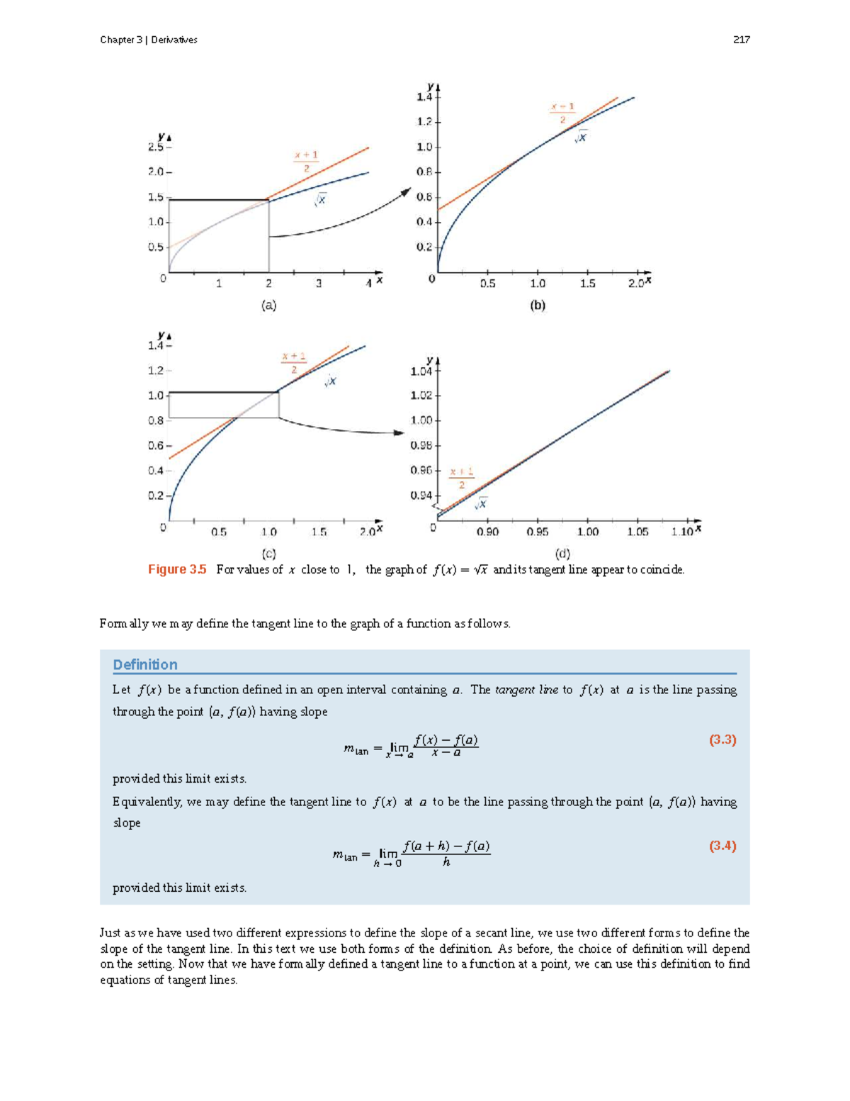 Calculus Volume 1 - Part 1: Chapter 3 Derivatives and Tangent Lines ...