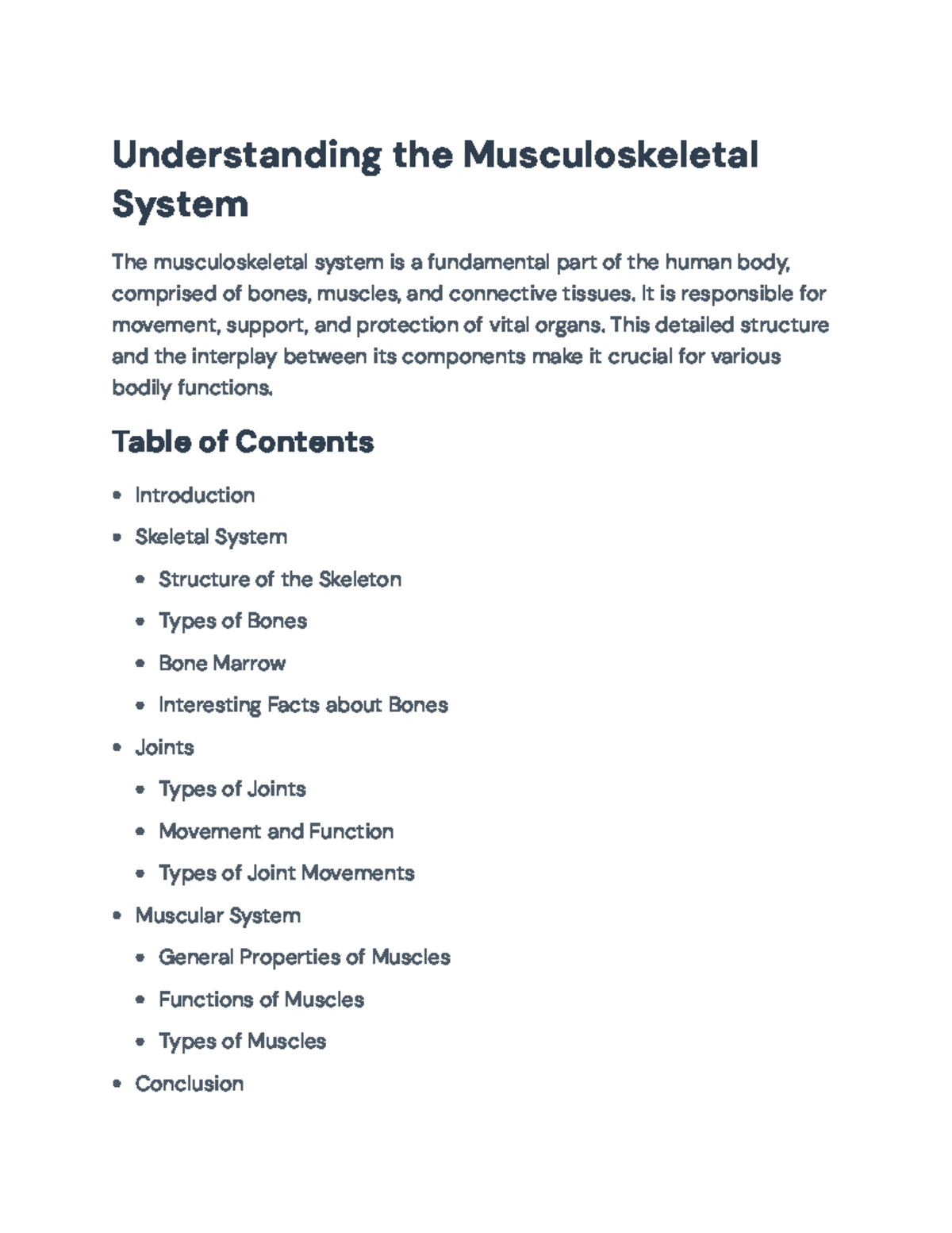 Understanding the Musculoskeletal System: A Comprehensive Overview ...