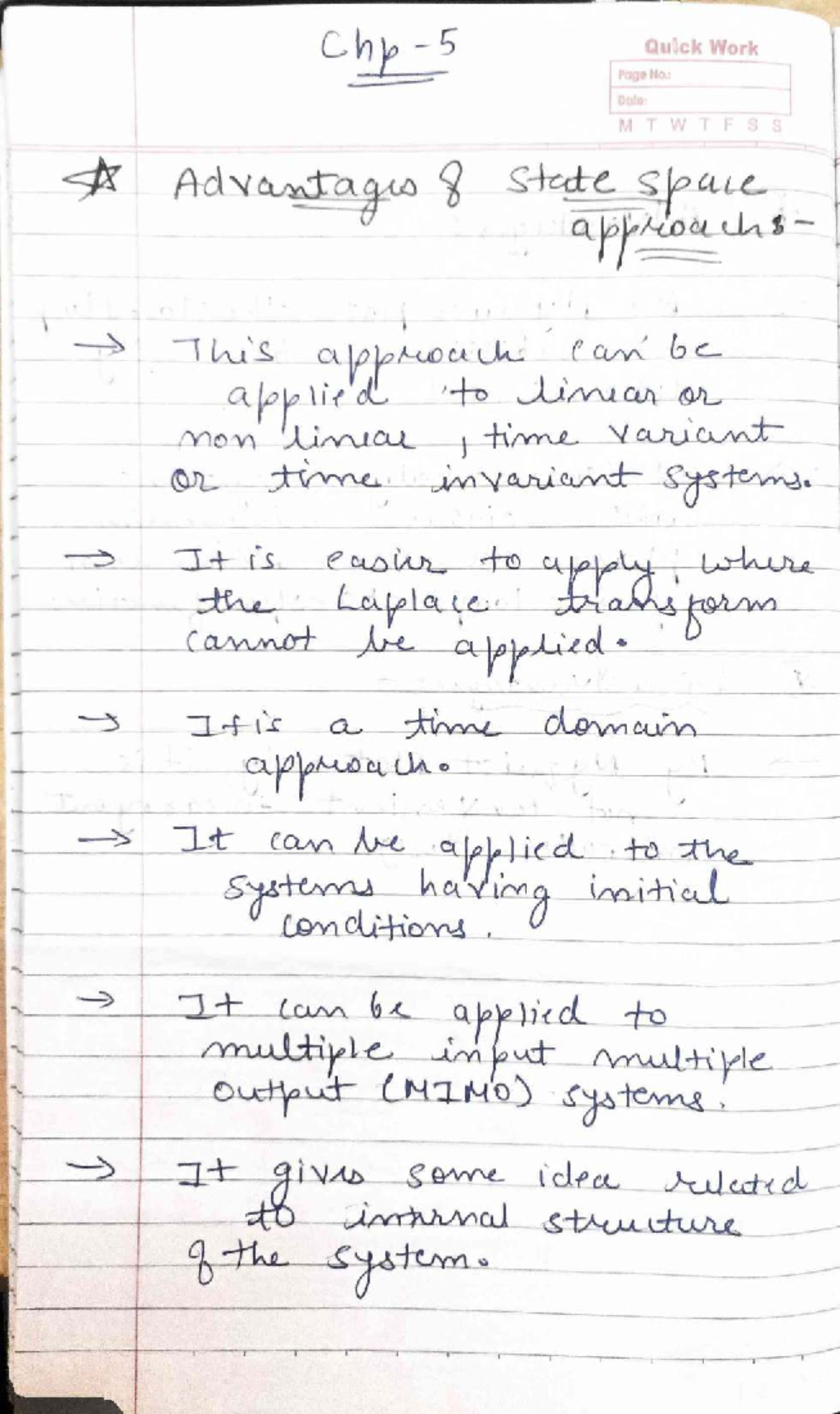 CST 5: State Space vs Transfer Function Approaches Notes - Studocu