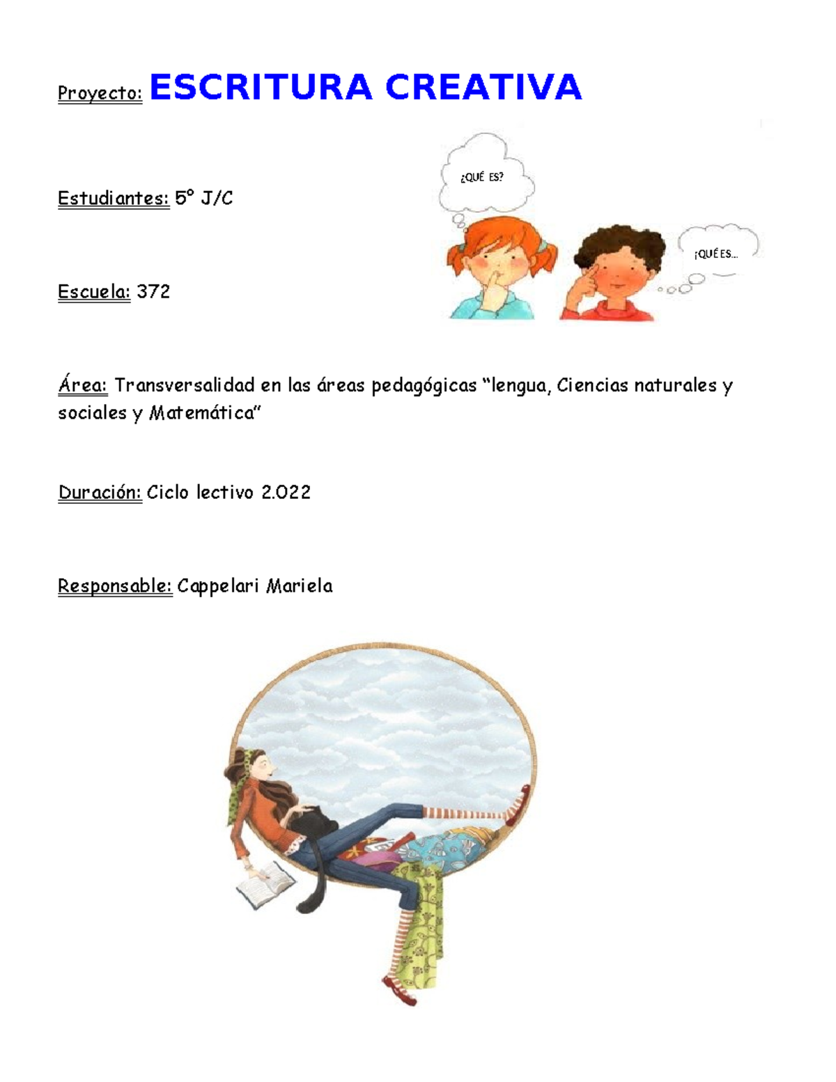 Proyecto de Escritura Creativa 5° J/C - Escuela 372 - Studocu