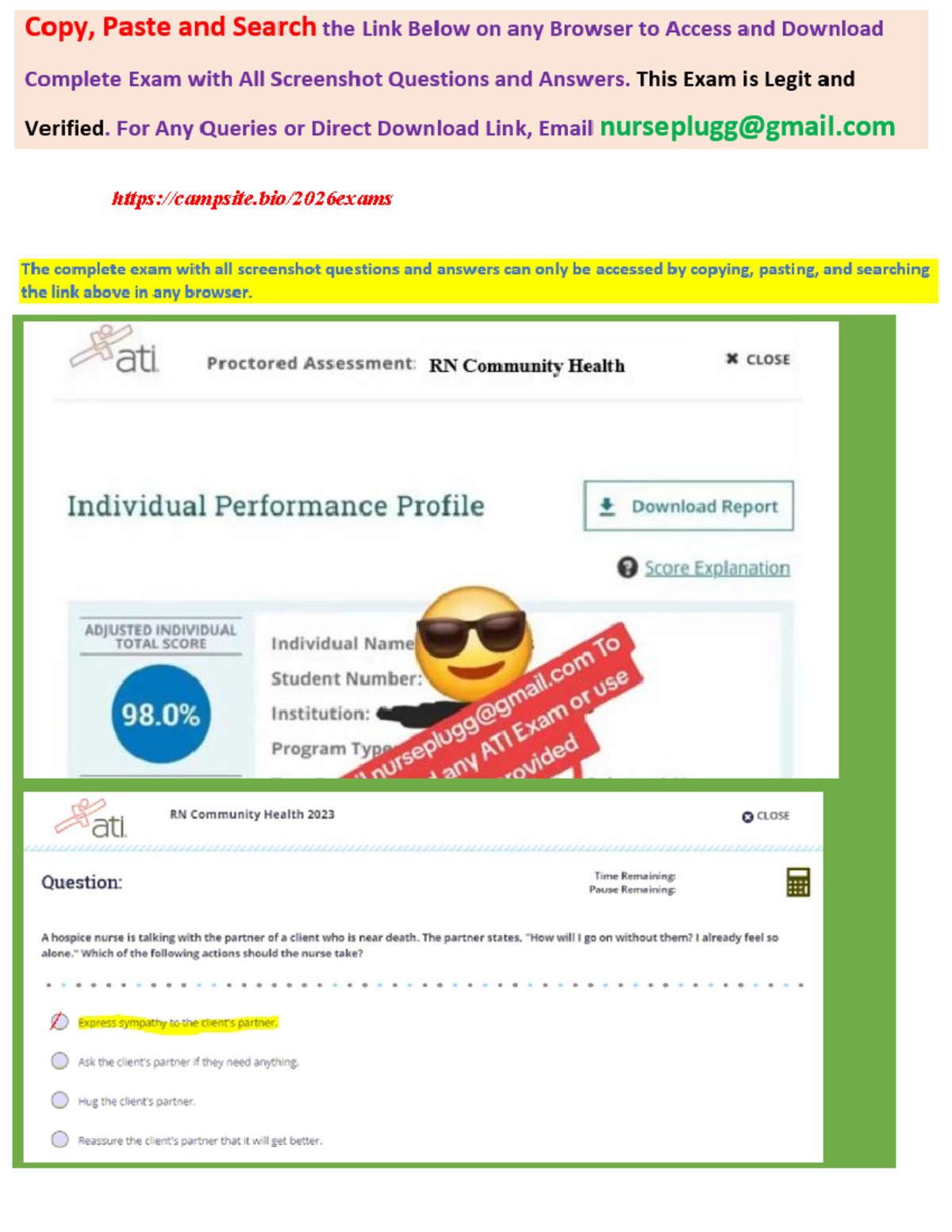 ATI RN Community Health 2023 Proctored Exam with NGN 70 Questions ...