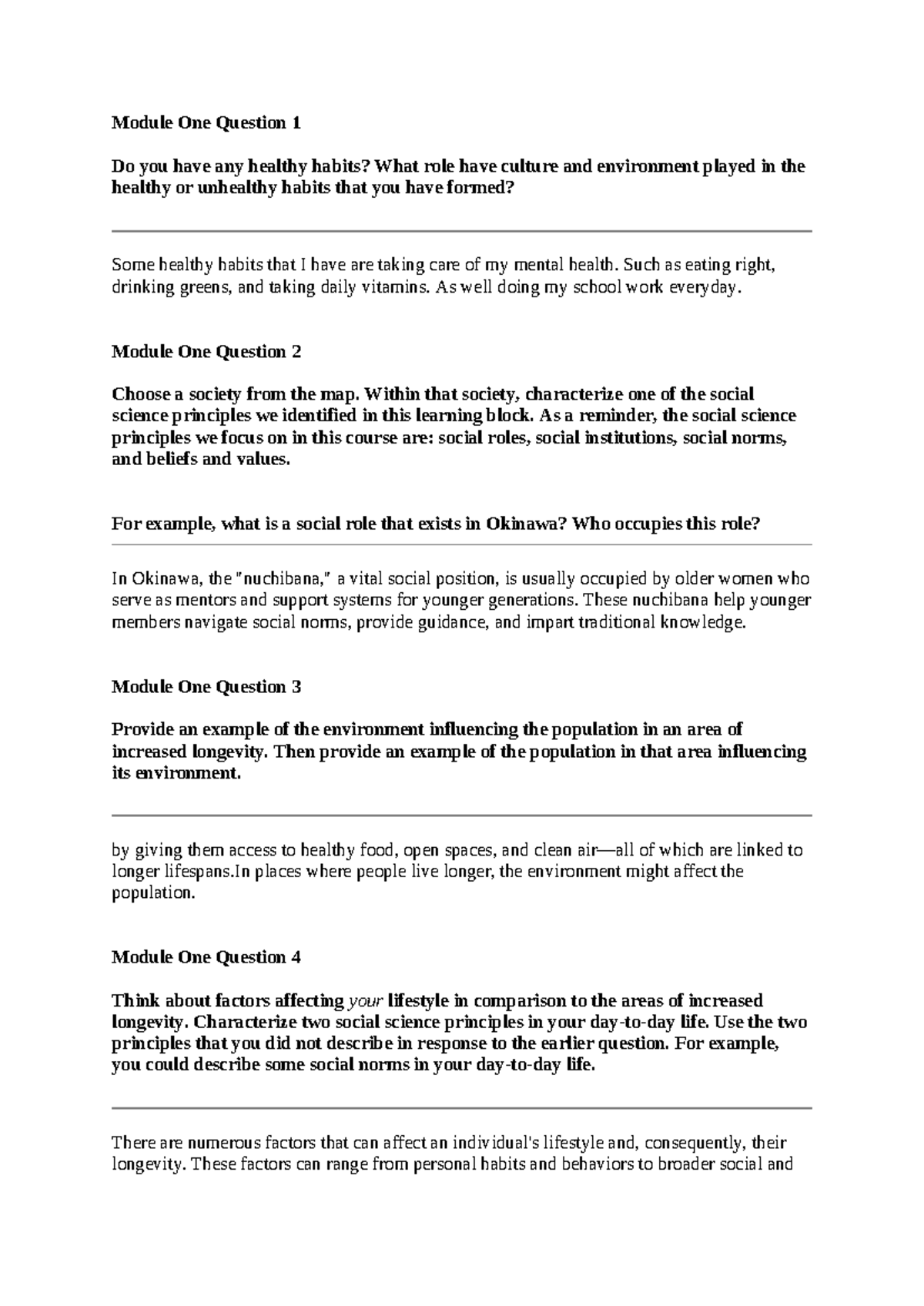 SCS 200 Module One: Exploring Healthy Habits & Social Science ...