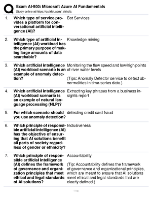 Microsoft AI-900 Exam Actual Questions - Microsoft AI-900 Exam Actual ...