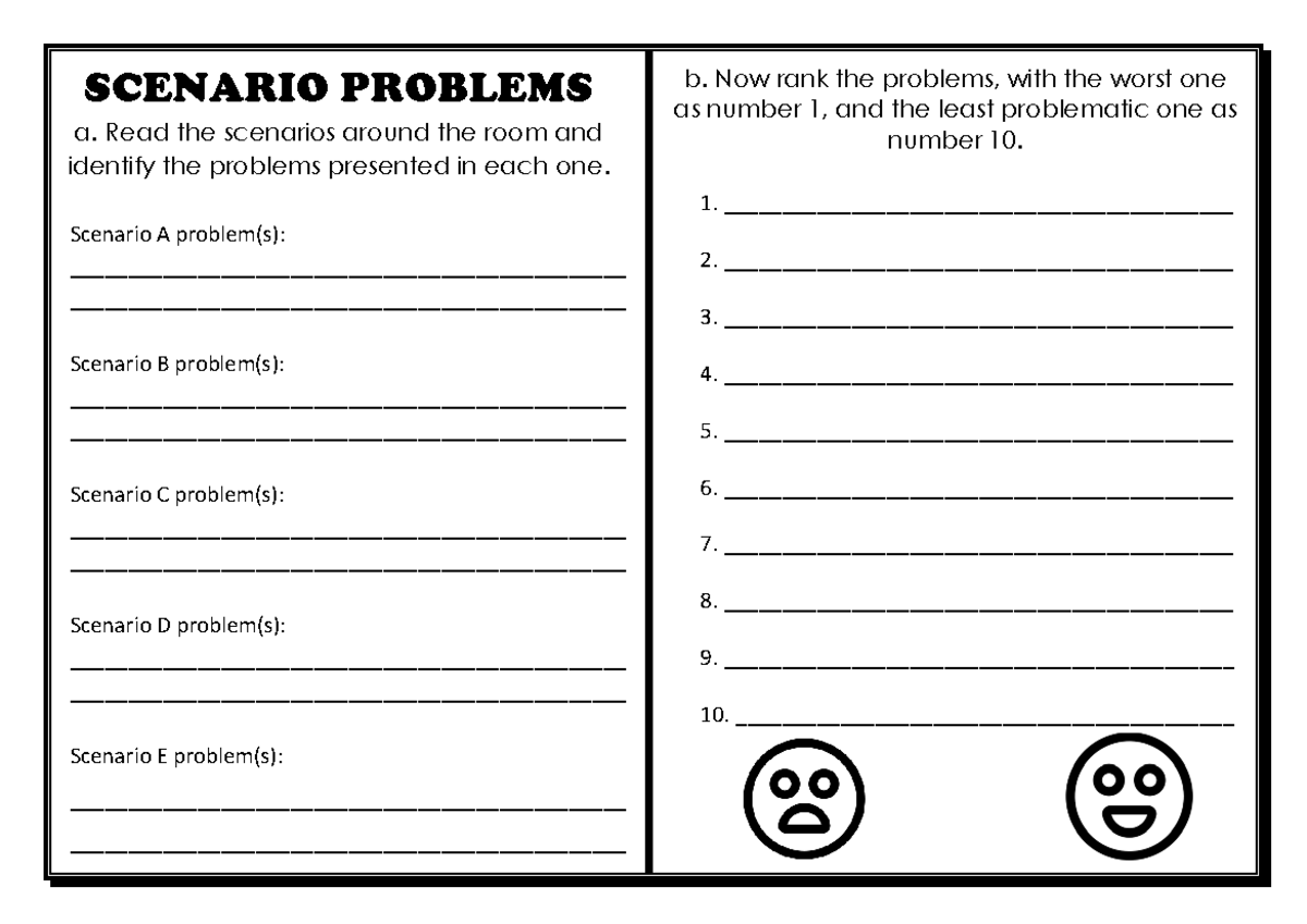 SCENARIO PROBLEMS - Essay Submission Guide - Studocu