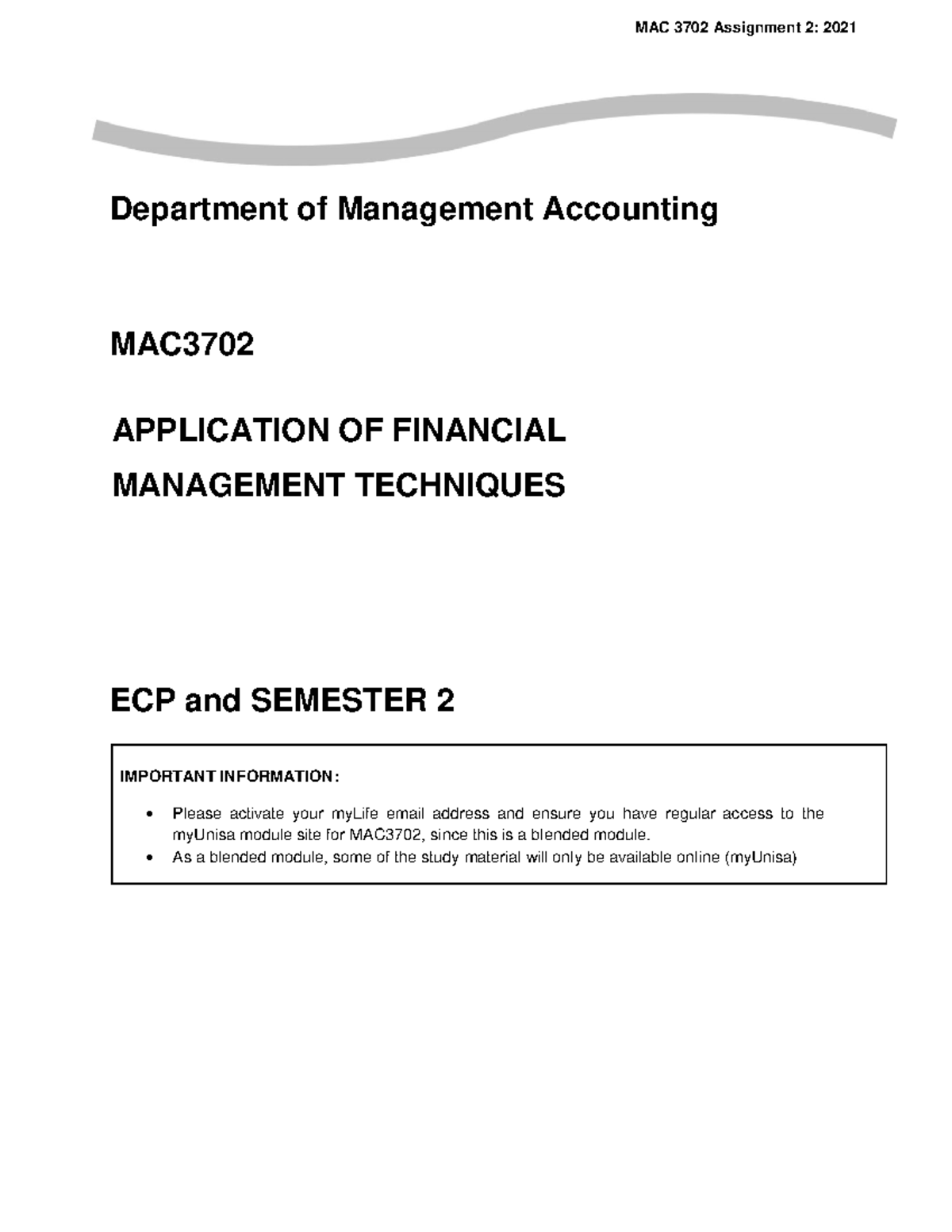 MAC3702 2021 S1 Assignment 2 Questions - MAC3702 - Unisa - Studocu