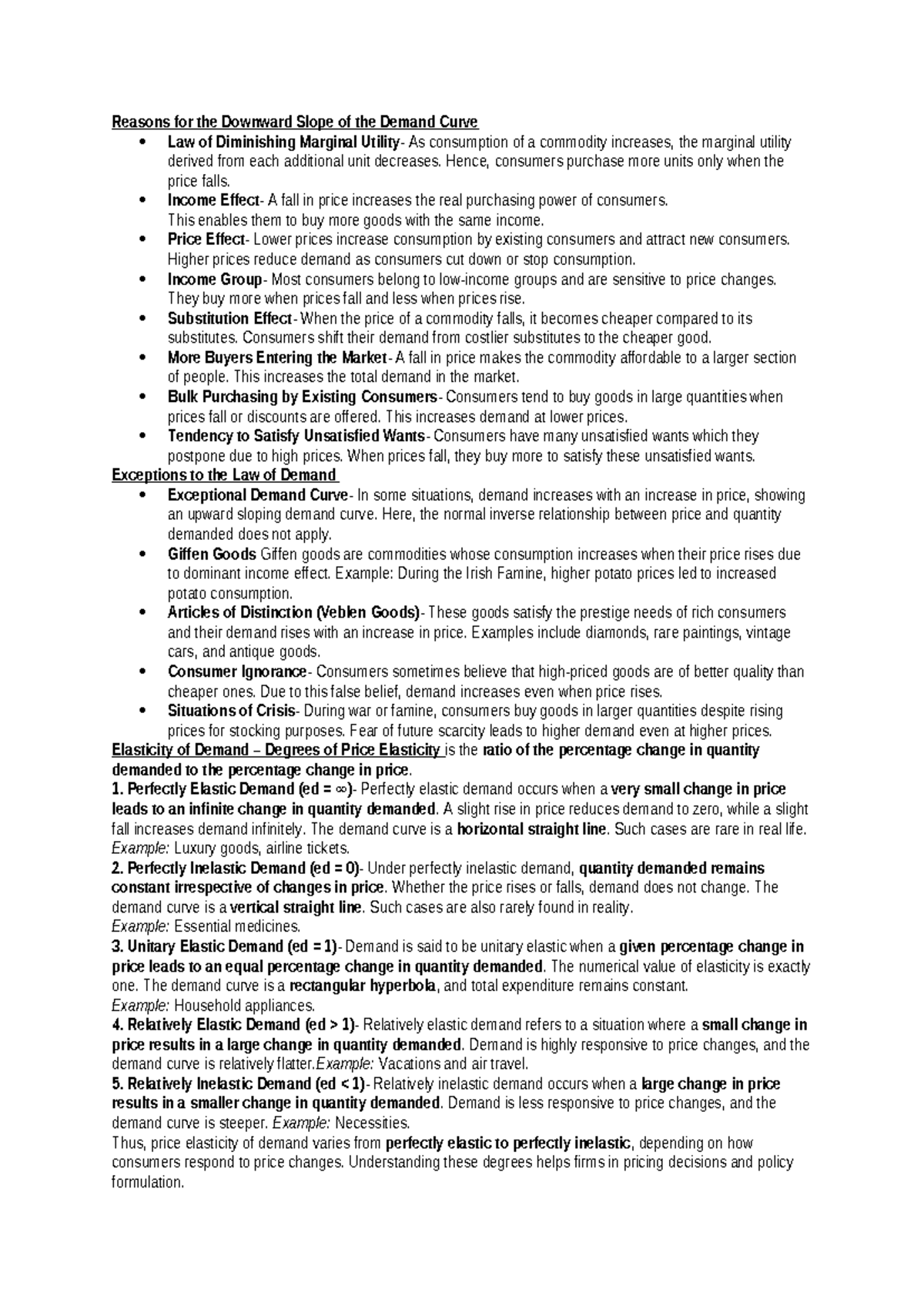 ECO 101 Chapter 2: Understanding Demand Curve Dynamics and Elasticity ...