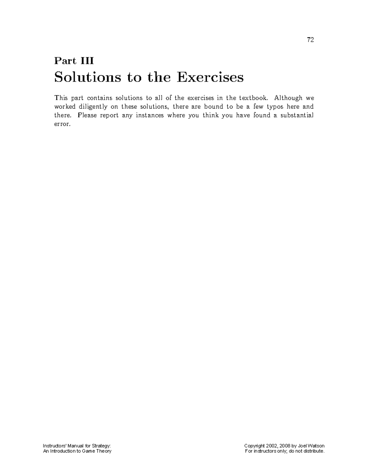 Answerkey - the answer to book - 72 Part III Solutions to the Exercises ...