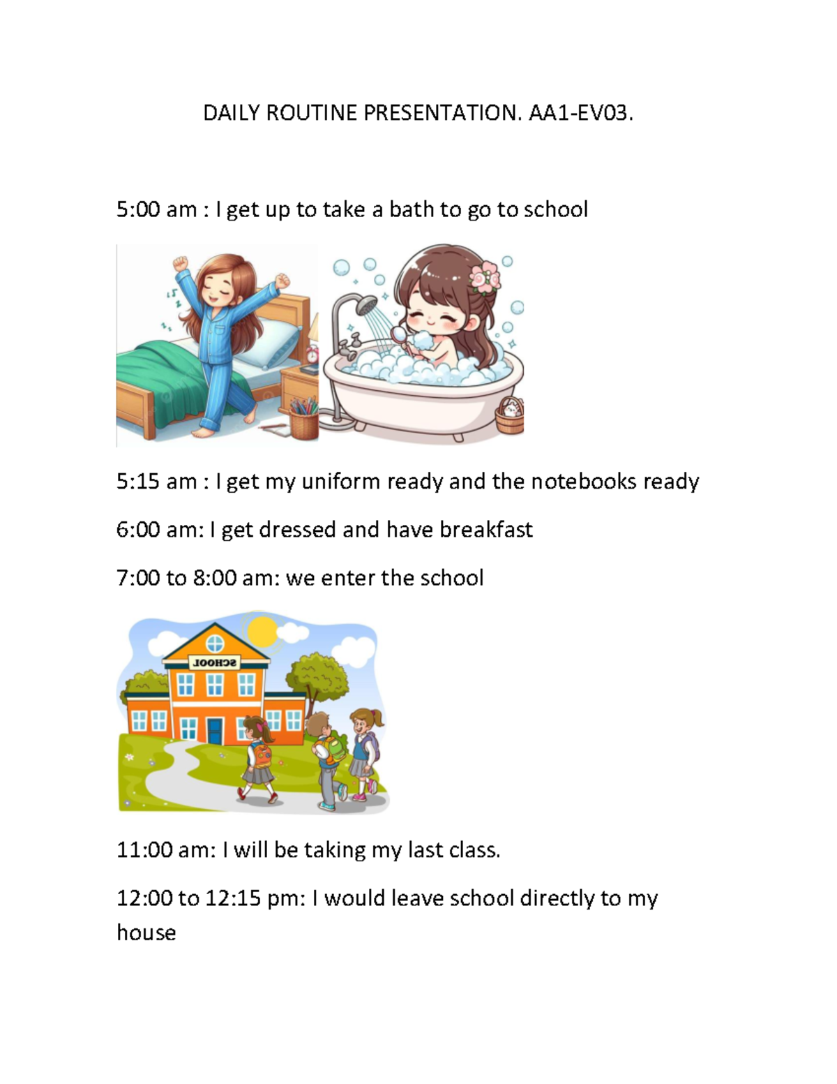 DAILY ROUTINE PRESENTATION: A Morning to School Guide - Studocu