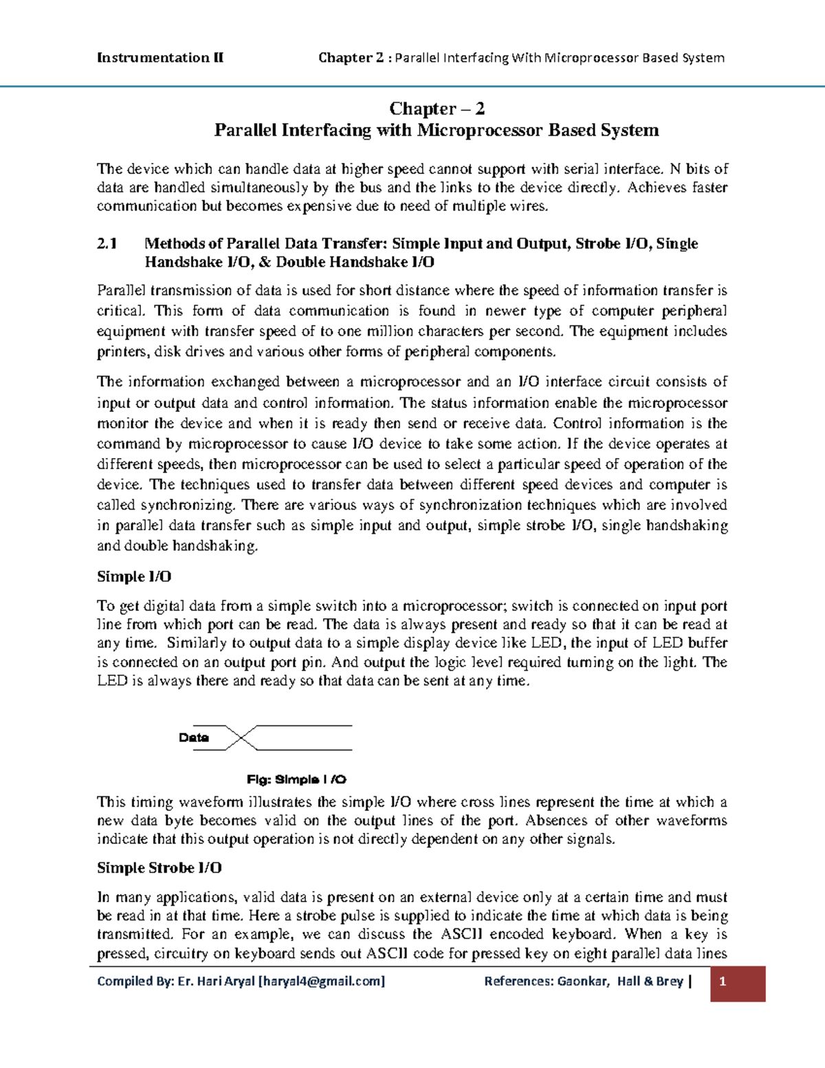 Chapter 2 - Parallel Interfacing in Microprocessor Systems - Studocu