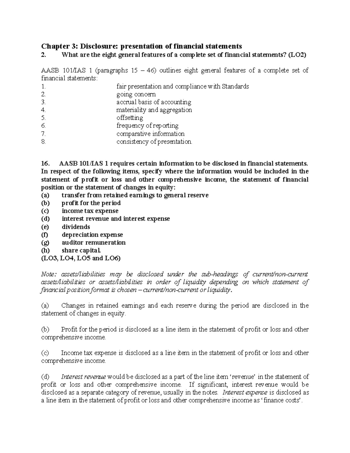 ACCT 101 Final Exam: Tutorial 5 Solutions on Financial Disclosure - Studocu