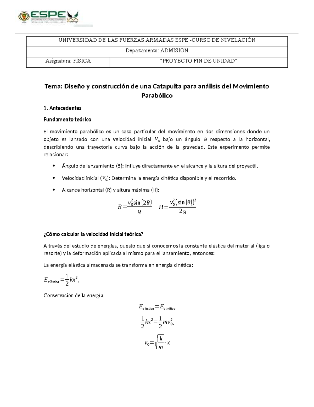 Proyecto 1 SI-2025: Diseño y Construcción de una Catapulta para ...