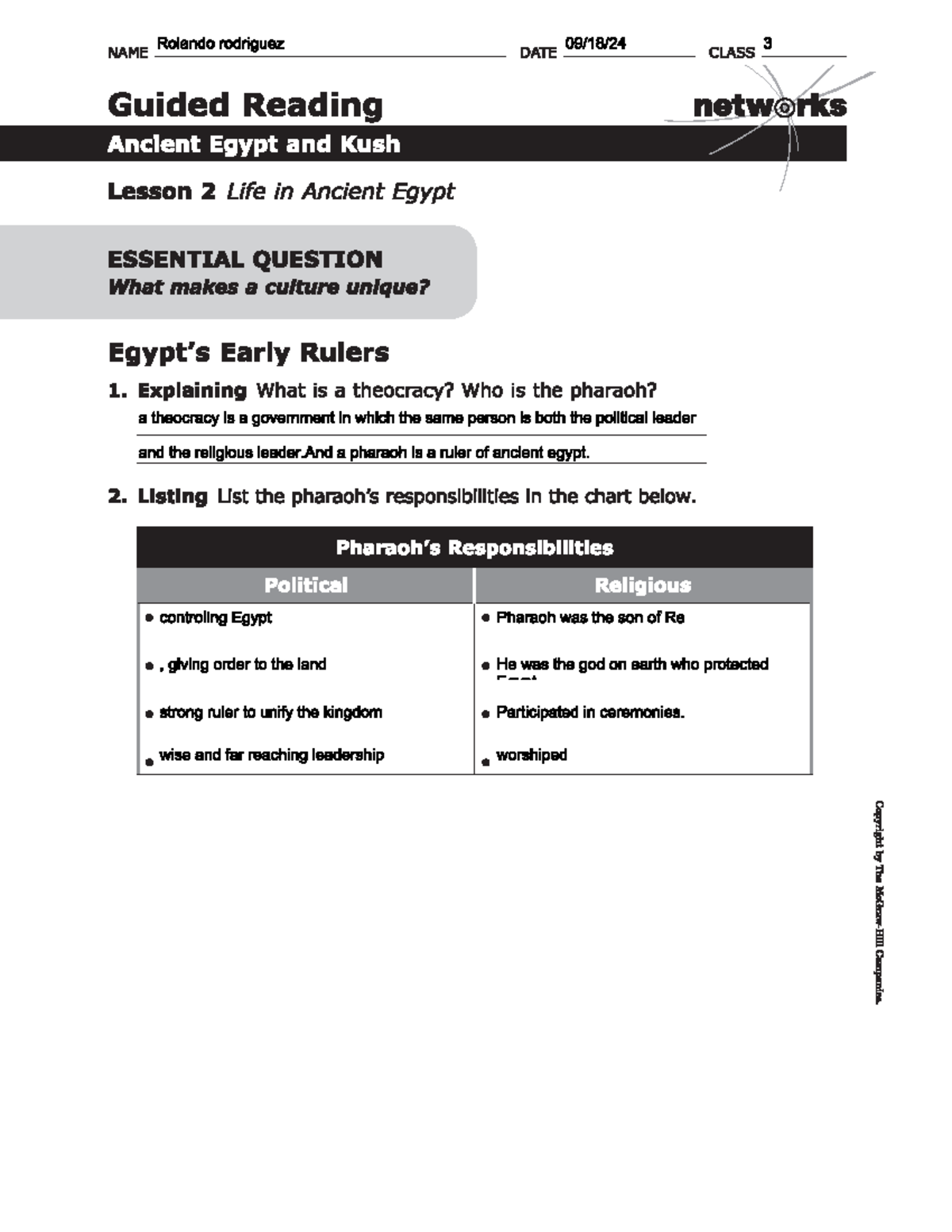 World History CH 5 Lesson 2: Life in Ancient Egypt & Kush - Studocu
