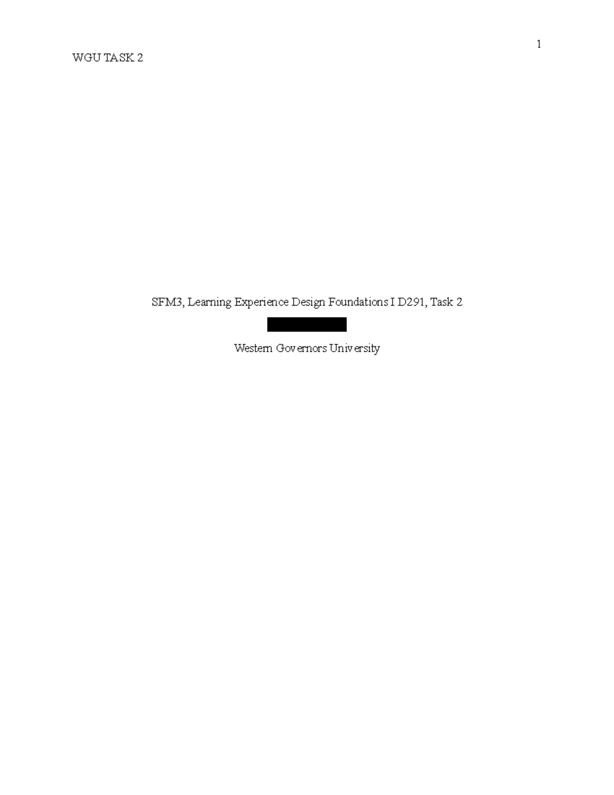 WGU D291 Task 2: Analyzing Learner Needs in WR001 Course - Studocu