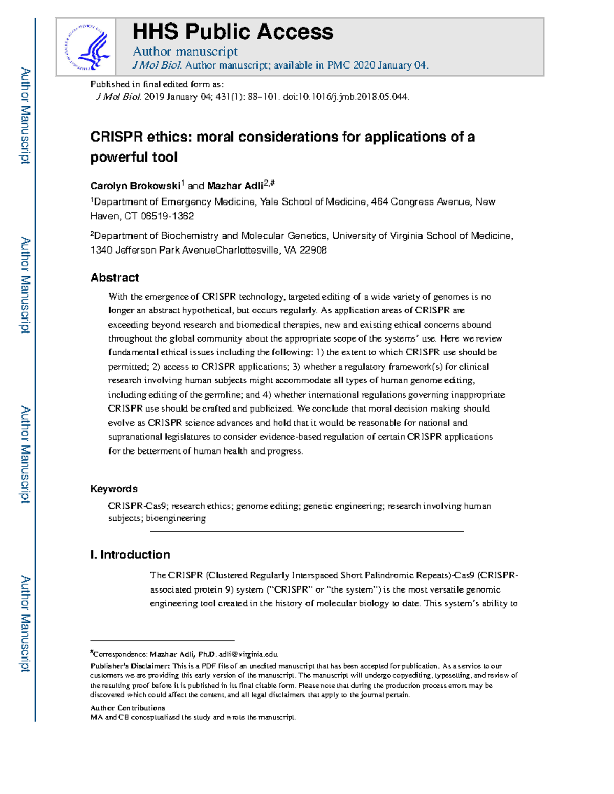 CRISPR Ethics: Moral Considerations in Genome Editing Applications ...