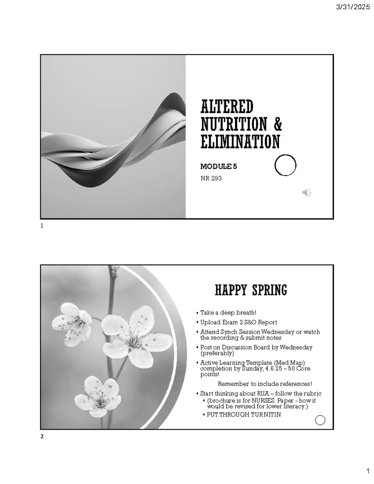 GI.Student - Gi student handout - MODULE 5 NR 293 ####### Take a deep ...