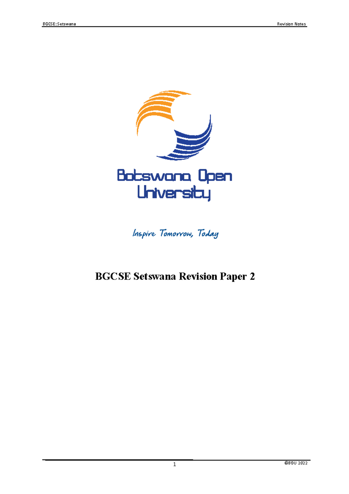 BGCSE Setswana Revision Paper 2 - 240425 123354 Insights and Analysis ...