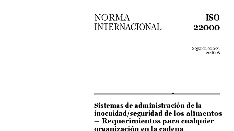 ISO 22000: Requerimientos para Sistemas de Administración de Inocuidad ...