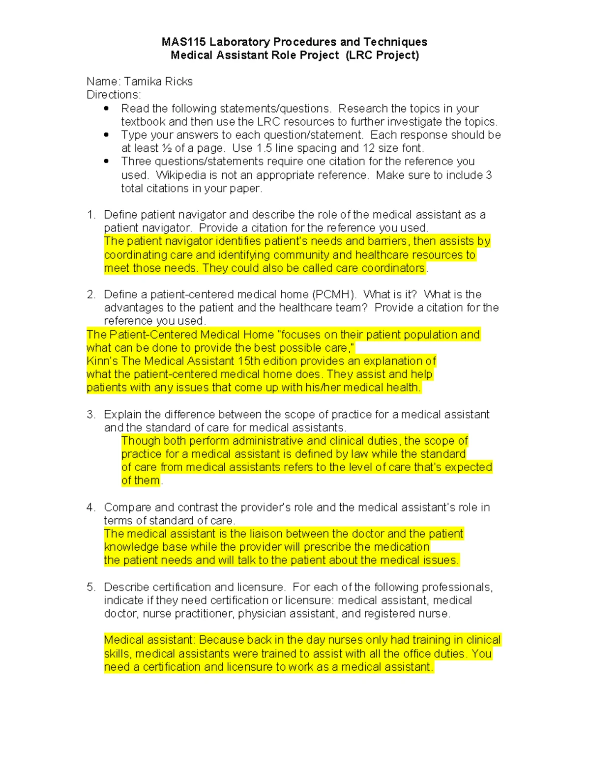 Week 1 Assignment - Health Records Overview MAS115 - Studocu