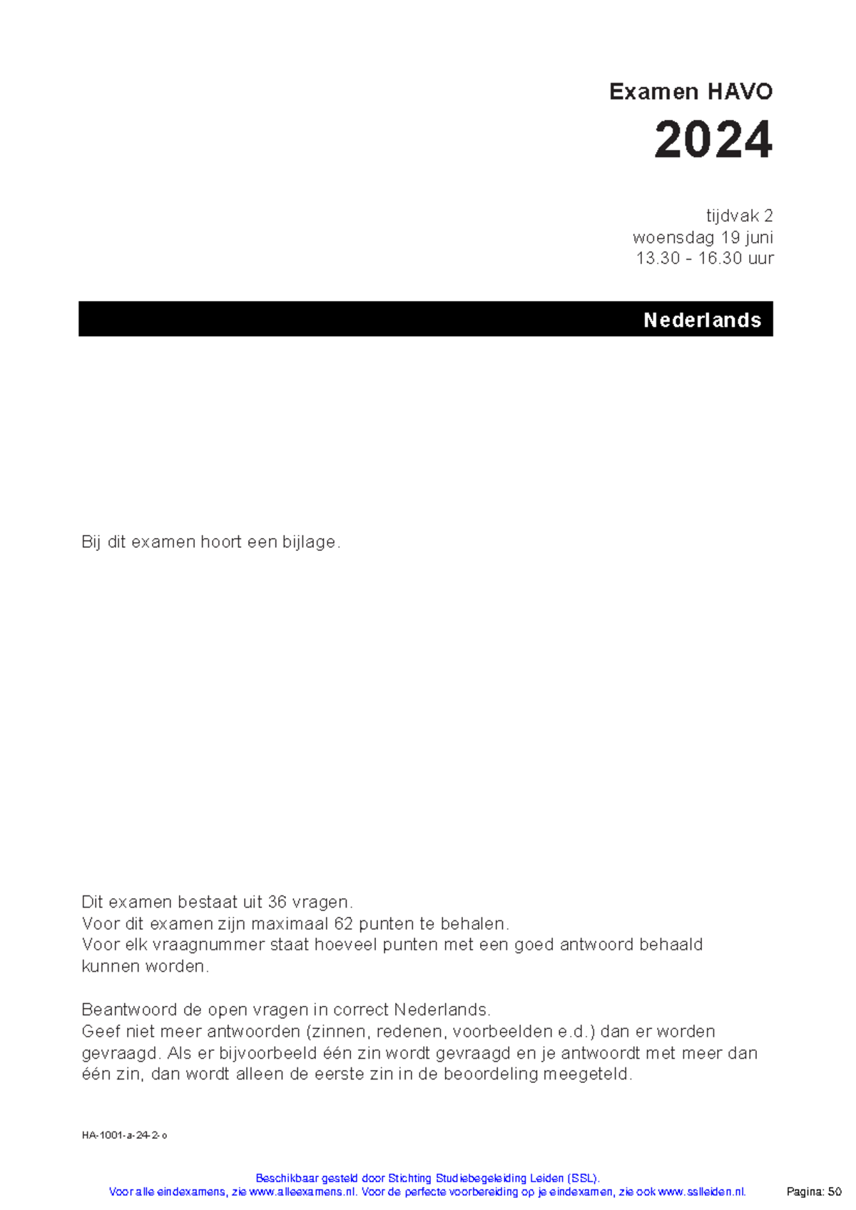 Nederlands Examen HAVO Tijdvak 2 - 2024: Vraagstukken & Antwoorden ...