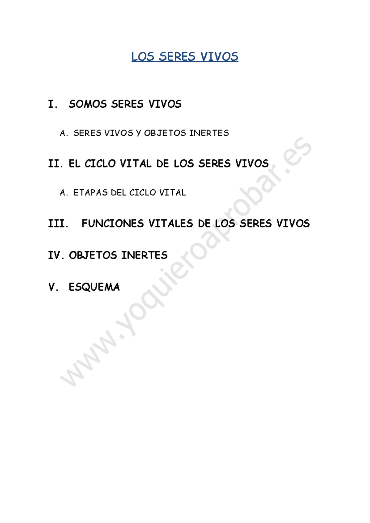 Los Seres Vivos y Objetos Inertes - 3º Primaria - Studocu