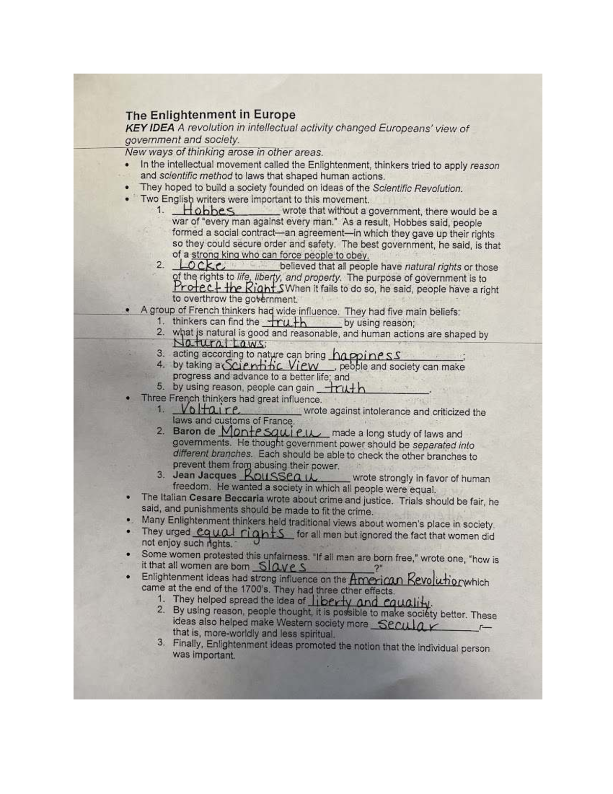 EN 101: The Enlightenment in Europe - Key Ideas and Thinkers - Studocu
