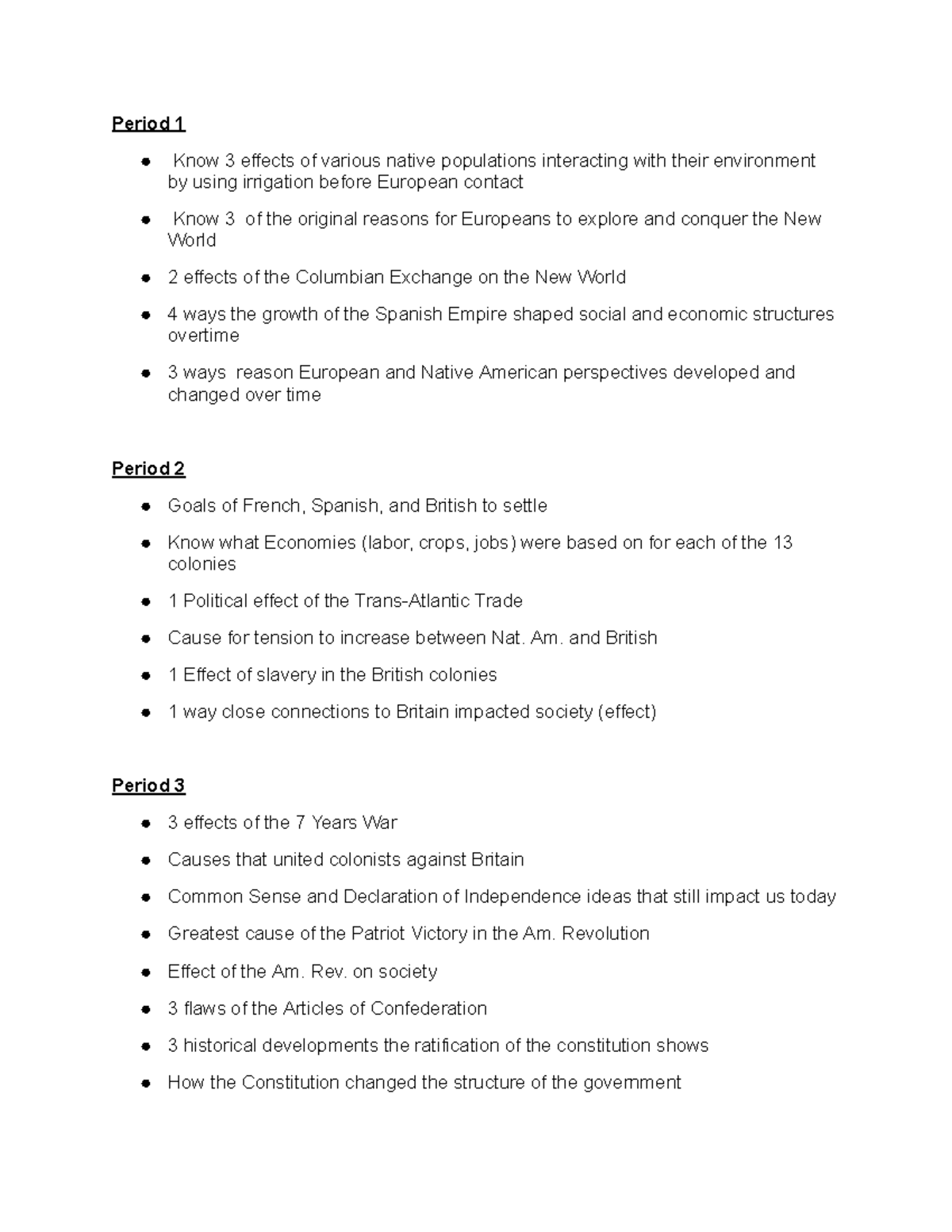 APUSH Exam Study Guide: Key Questions from Periods 1-9 - Studocu