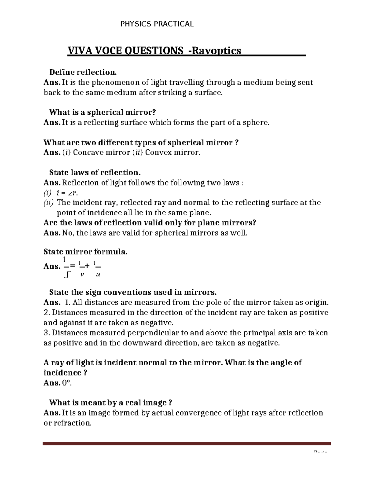 Viva-voce-optics (1) - wave - PHYSICS PRACTICAL VIVA VOCE QUESTIONS ...