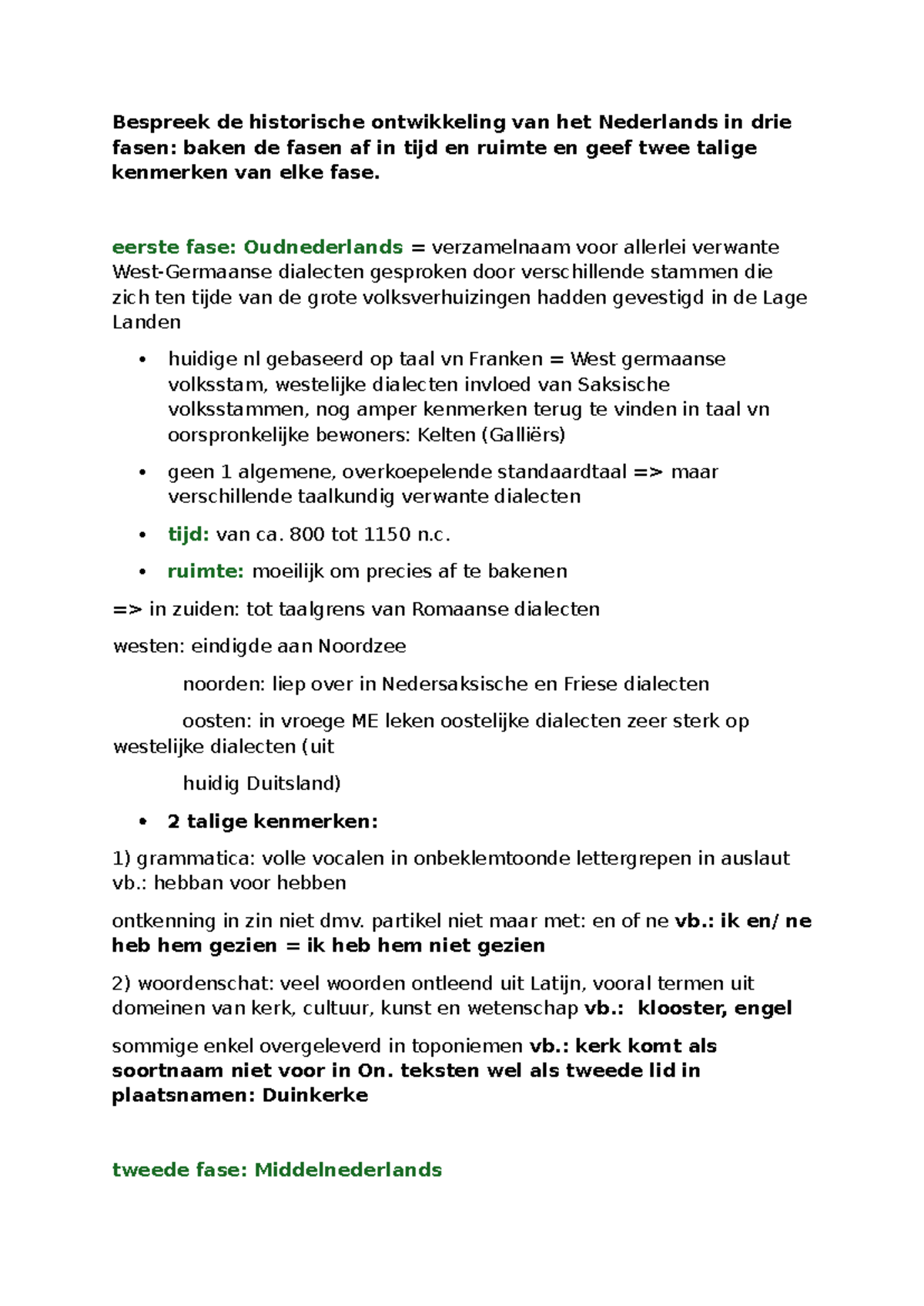 Historische Ontwikkeling van het Nederlands: Oud- en Middelnederlands ...