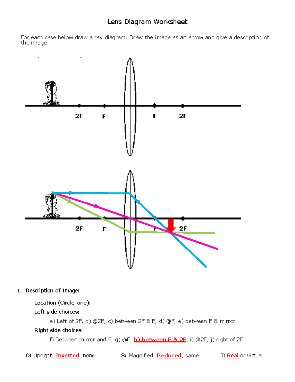 Concave And Convex Lenses Worksheet