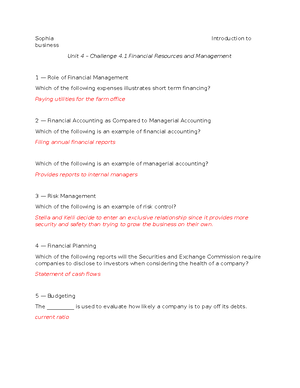 Introduction to business Unit 1 – Milestone 1 - Sophia Introduction to ...