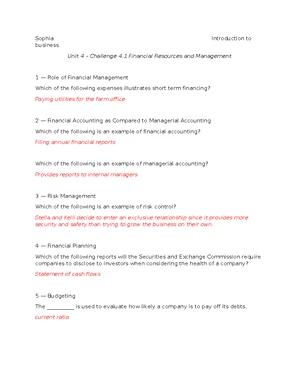 Introduction to business Unit 3 – Milestone 3 - Sophia Introduction to ...