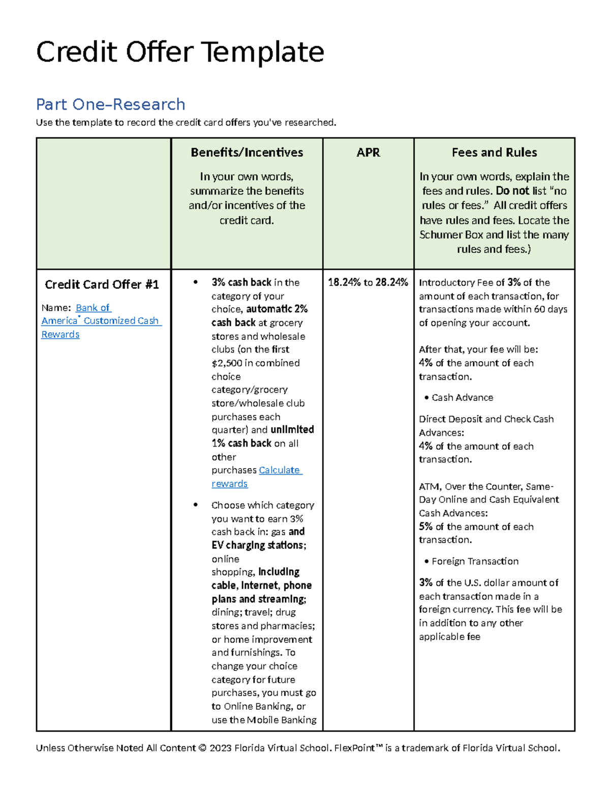 Credit Card Offers Analysis: Benefits, Fees, and Consumer Choices - Studocu